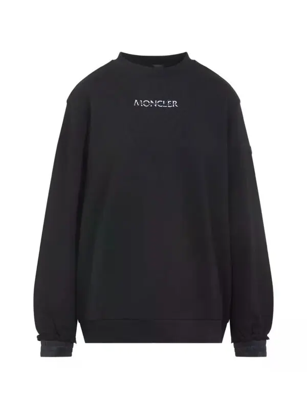 Moncler Logo Embroidered Ruffled Cuff Sweater