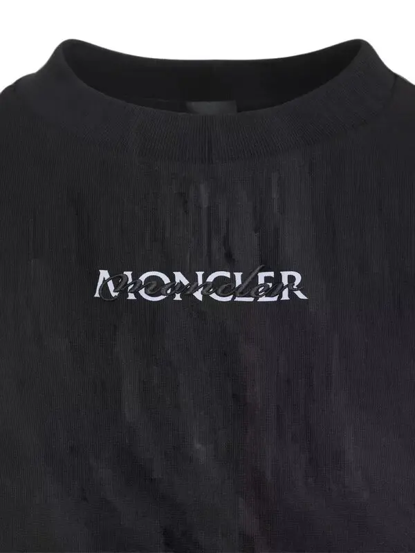 Moncler Logo Embroidered Ruffled Cuff Sweater
