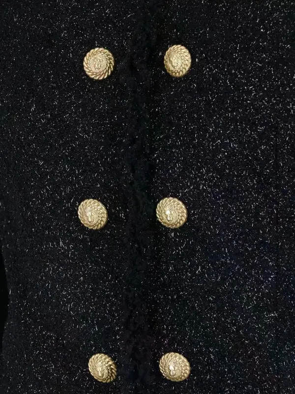 Balmain Gold-tone Lion-head Button Tweed Jacket