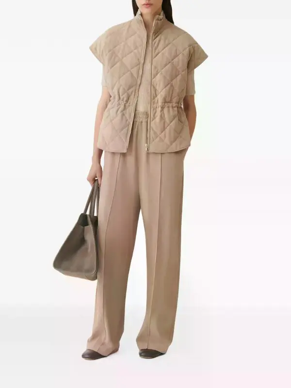 Fabiana Filippi Beige Suede Wide Leg Trousers