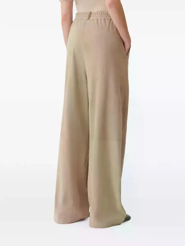 Fabiana Filippi Beige Suede Wide Leg Trousers