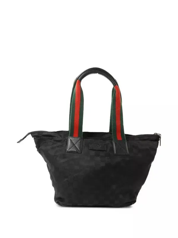 Gucci Gg Canvas Tote Bag With Web-stripe Trim