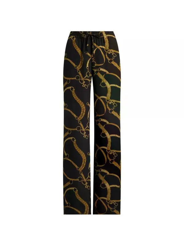 Ralph Lauren Belting Print Wide-leg Trousers