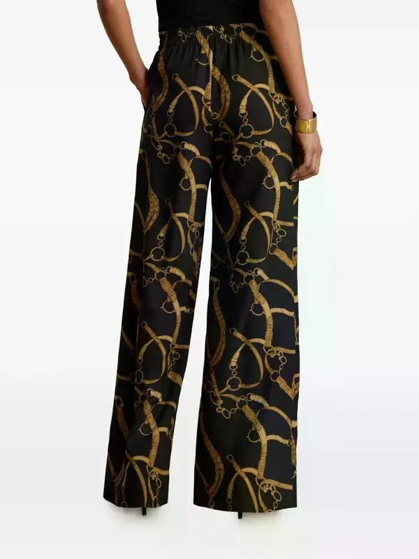 Ralph Lauren Belting Print Wide-leg Trousers