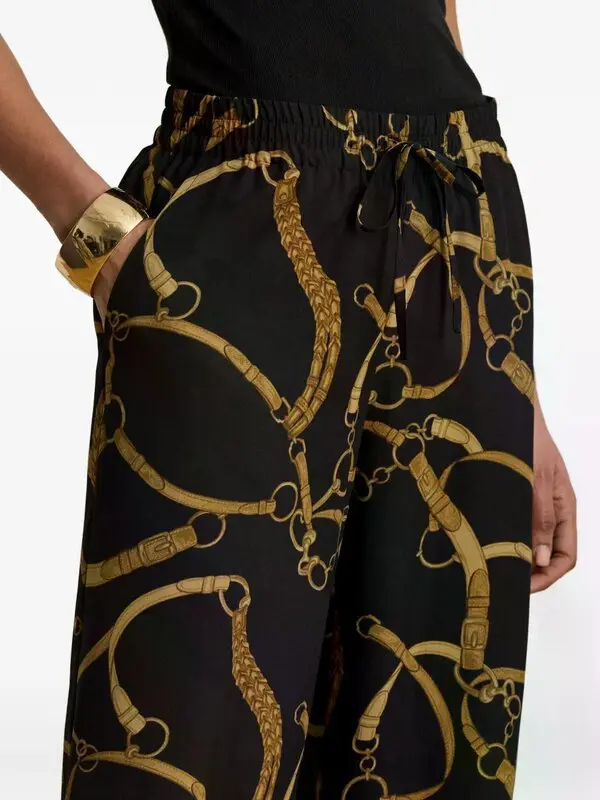 Ralph Lauren Belting Print Wide-leg Trousers