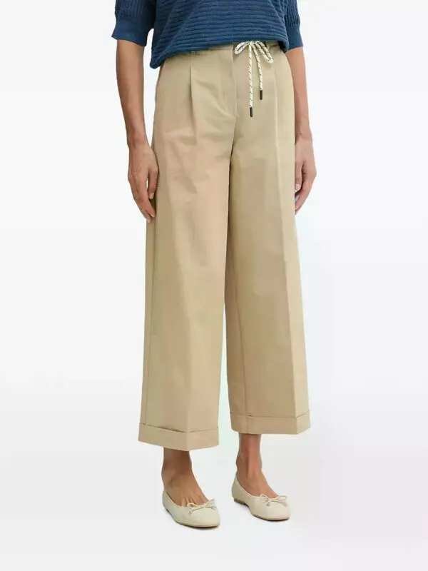 BENETTON Pleated Rope-belt Trousers - Neutrals