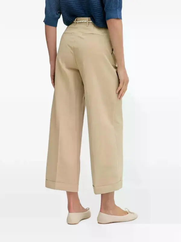 BENETTON Pleated Rope-belt Trousers - Neutrals