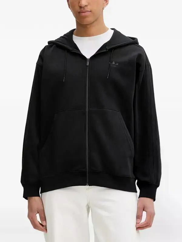 Adidas Adicolor Oversize Zip-up Hoodie With Logo Embroidery