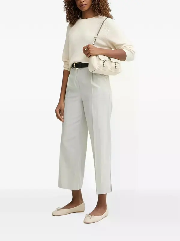 BENETTON Slub Texture Wide-leg Trousers
