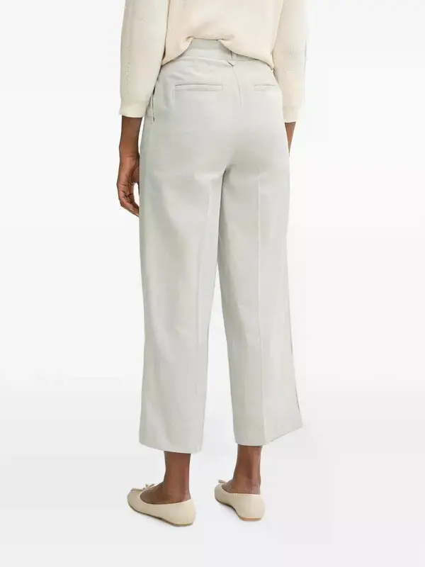 BENETTON Slub Texture Wide-leg Trousers