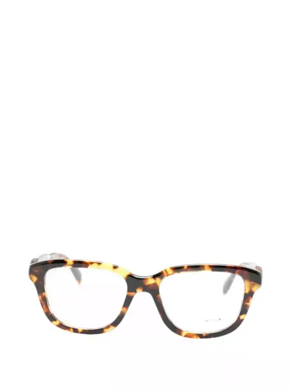 Miu Miu Tortoiseshell Effect Square Frame Glasses - Brown