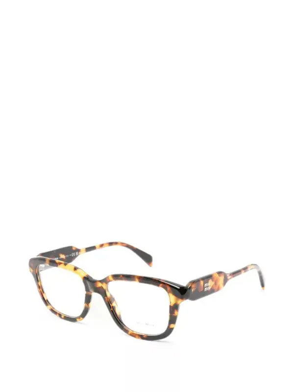 Miu Miu Tortoiseshell Effect Square Frame Glasses