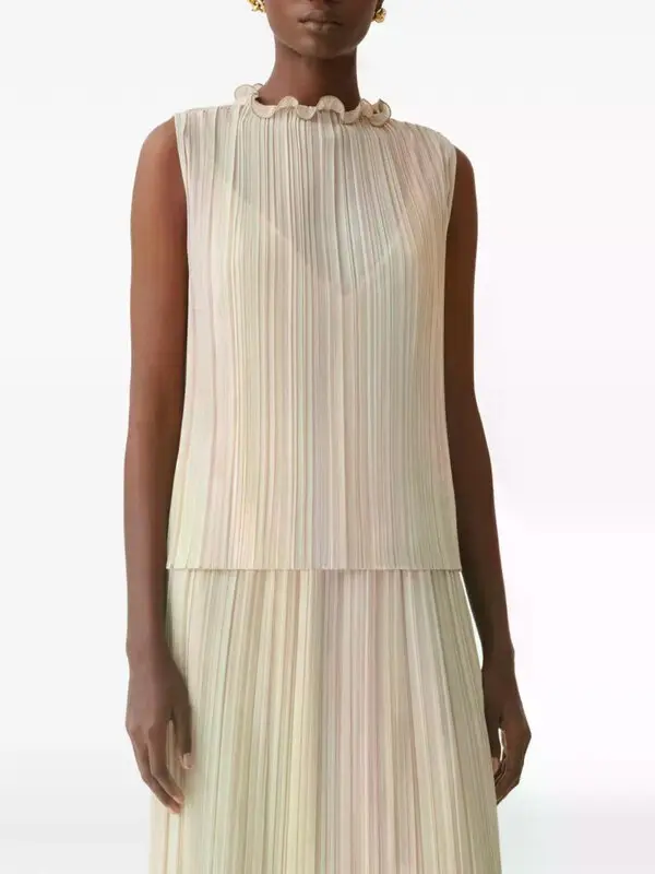 Fabiana Filippi Pleated High Neck Sleeveless Top