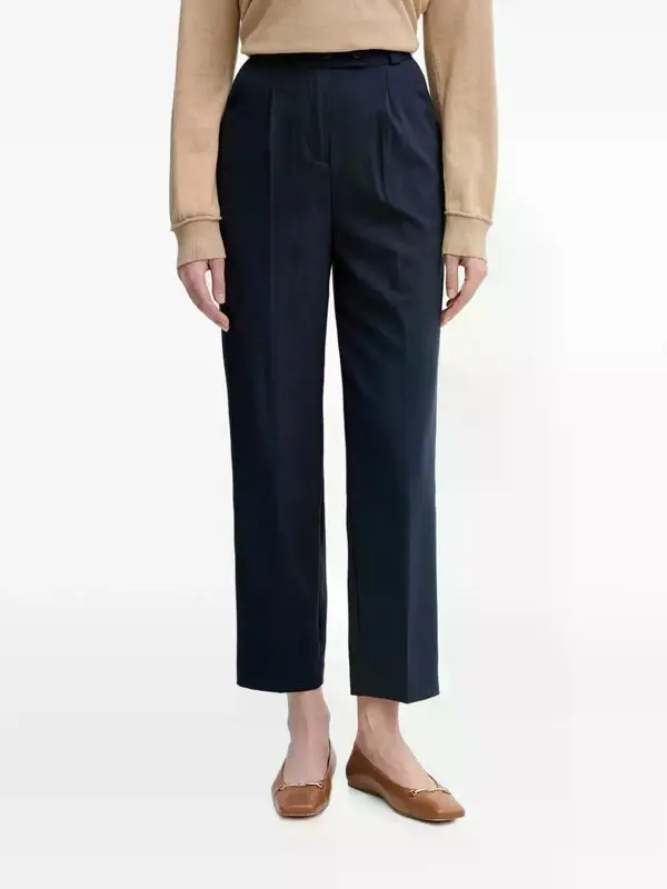 BENETTON Navy Tailored Pleat Detail Trousers