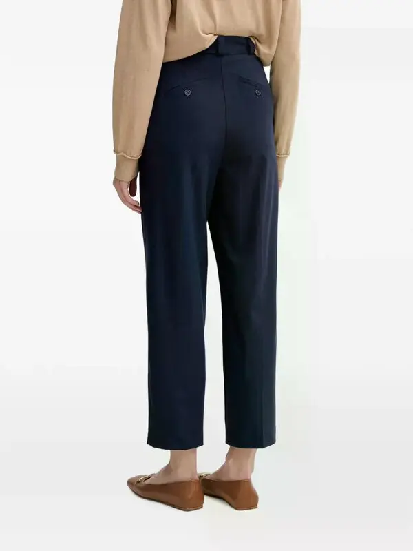 BENETTON Navy Tailored Pleat Detail Trousers