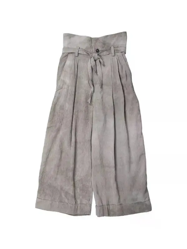 ZIGGY CHEN Belted Wide-leg Trousers With Pleating