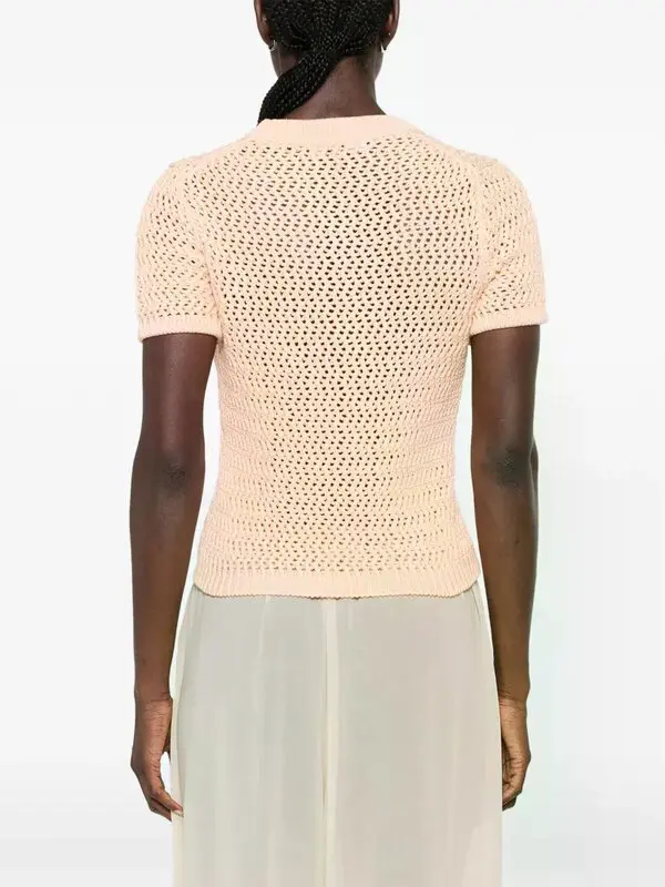 Chloé Crochet Knit Logo-embroidered Top