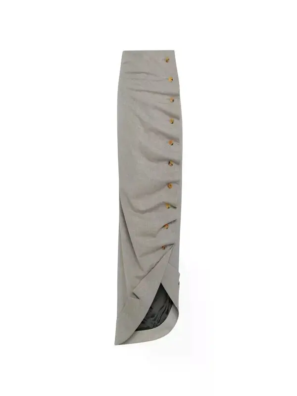 A.W.A.K.E. Mode Asymmetric Button-down Maxi Skirt