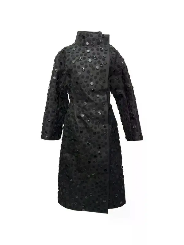Alaïa 2020s Felted Dot Embellished High Neck Coat