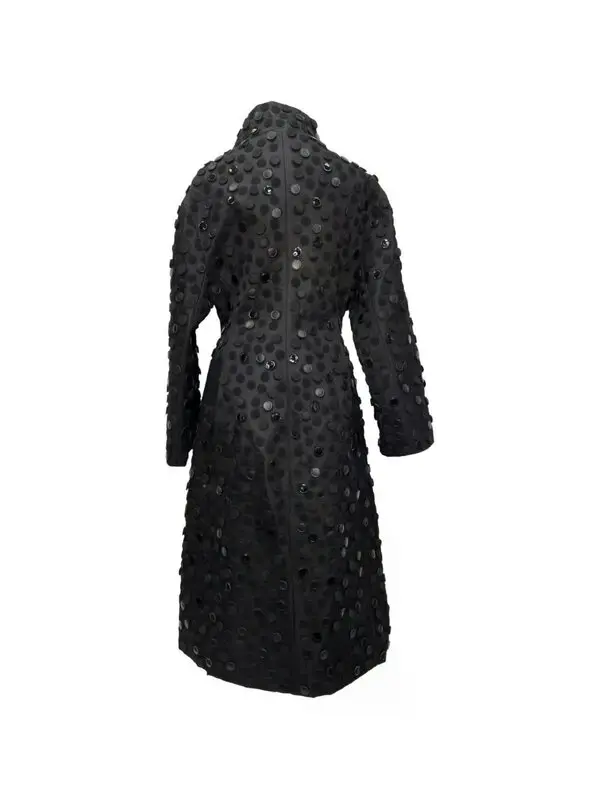 Alaïa 2020s Felted Dot Embellished High Neck Coat