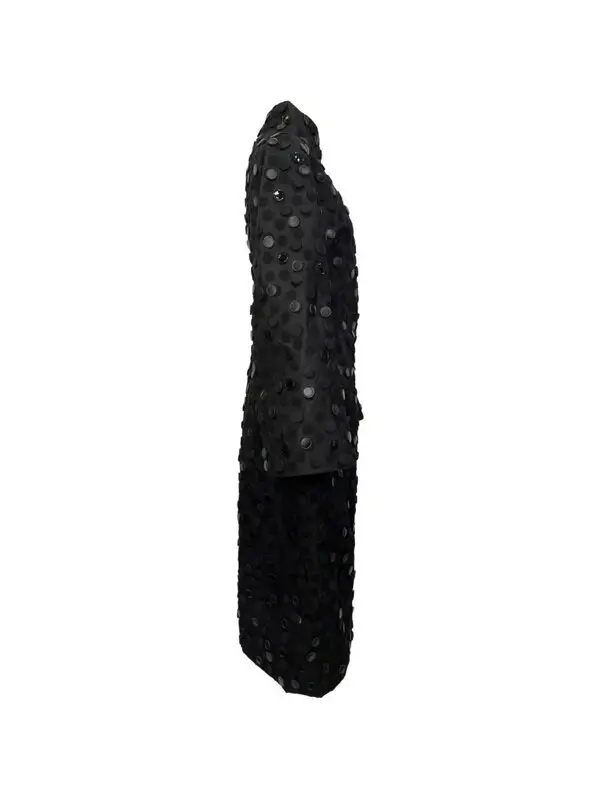 Alaïa 2020s Felted Dot Embellished High Neck Coat