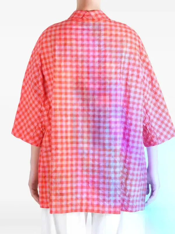 DANIELA GREGIS Gingham Crinkled Finish Shirt