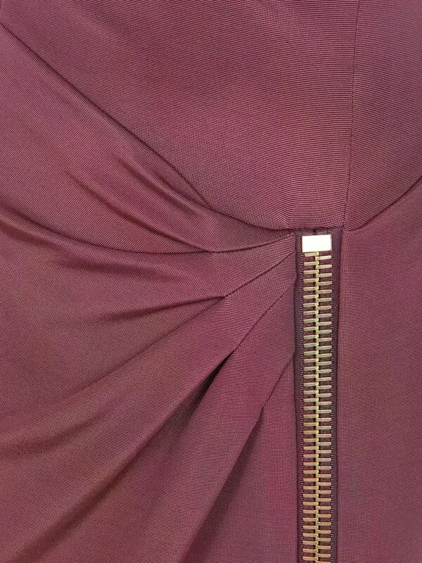 Balmain Ruched Zip-detail Maxi Dress - Purple