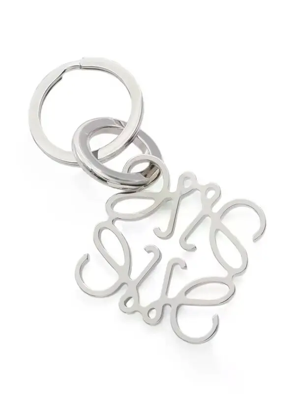 Loewe Anagram Charm Key Ring - Silver