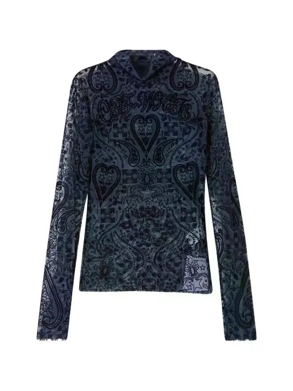 Off-White Patterned Mesh Top