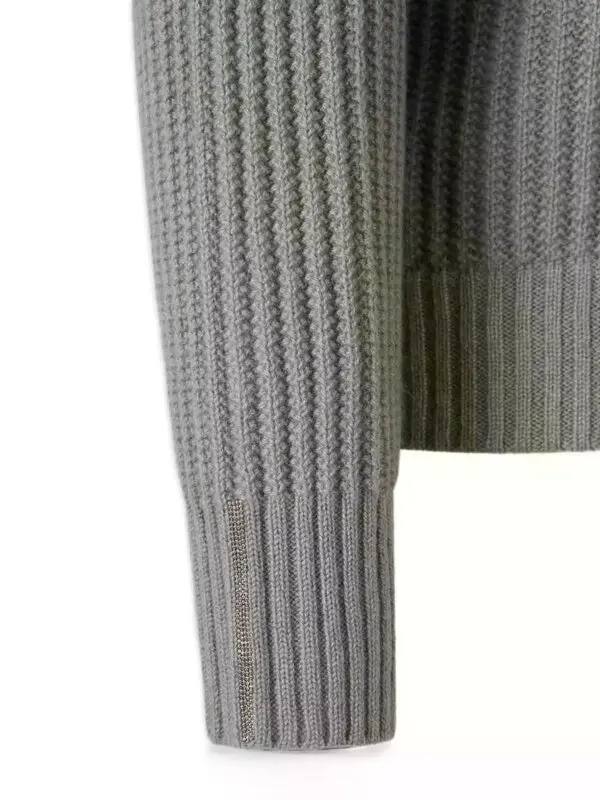 Peserico Ribbed-knit Zip-up Cardigan