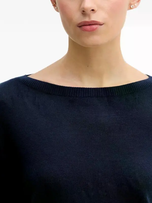BENETTON Boat Neck Fine Knit Sweater