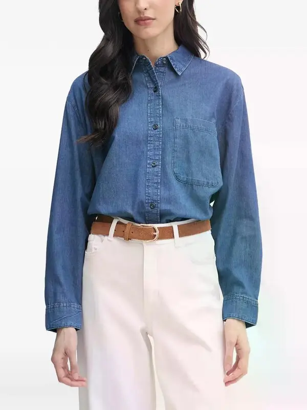BENETTON Patch Pocket Denim Shirt - Blue