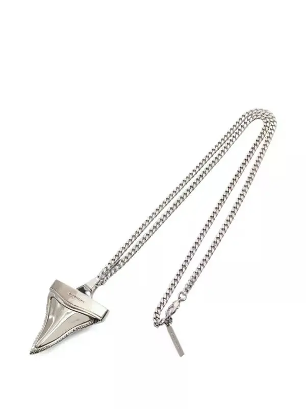 Givenchy Shark Tooth Pendant Necklace - Silver