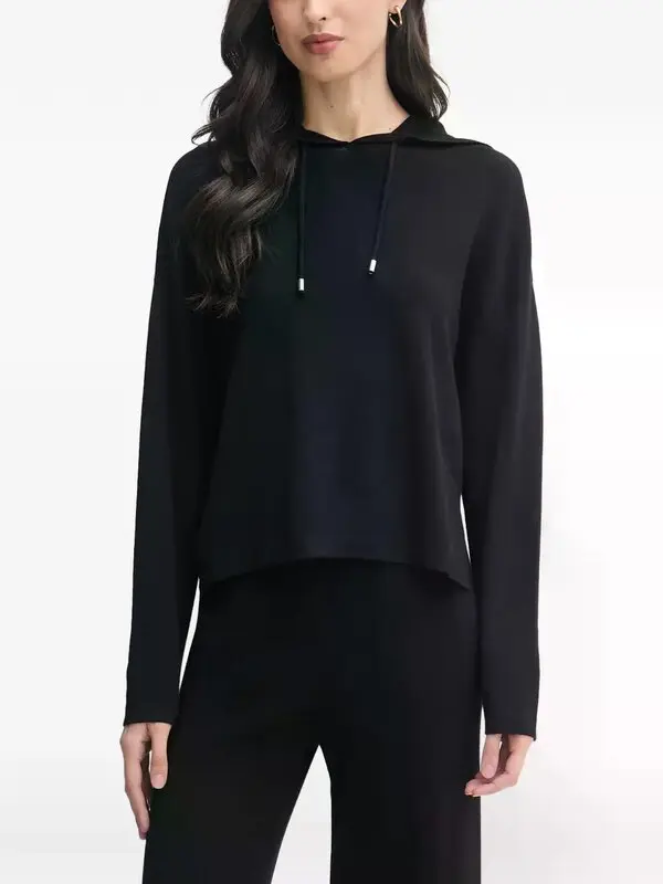 BENETTON Drawstring Hood Hoodie With Side Slits