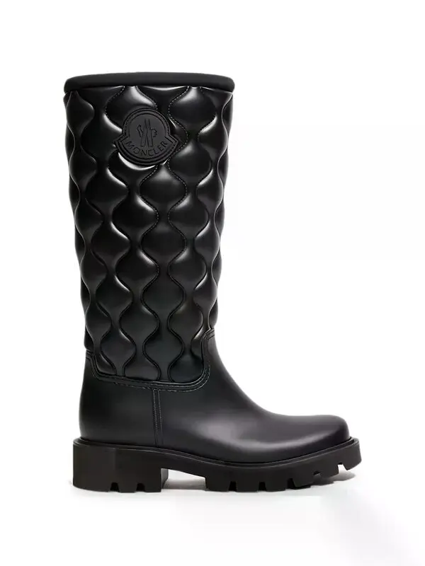 Moncler Quilted Logo-patch Boots - Black