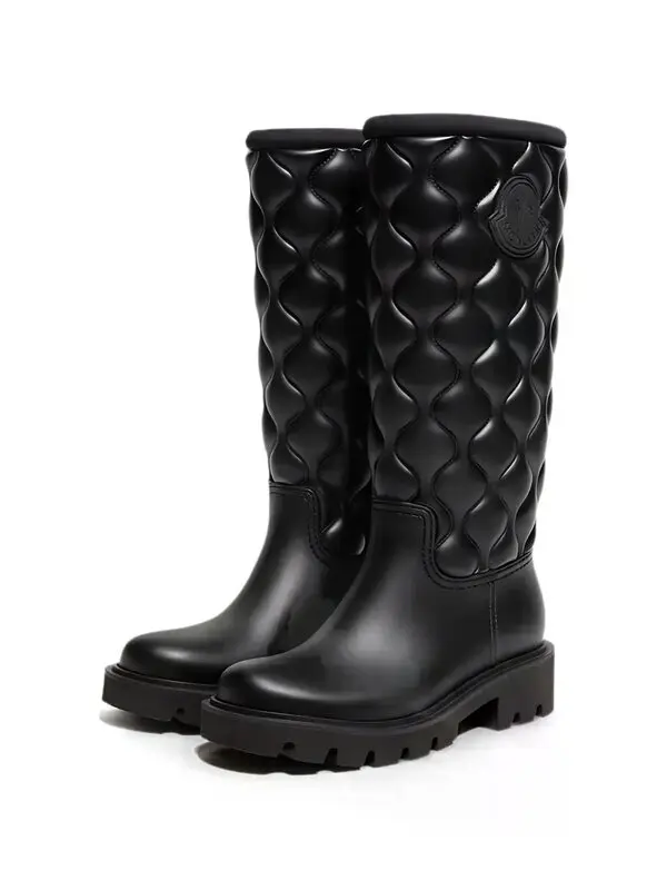 Moncler Quilted Logo-patch Boots - Black