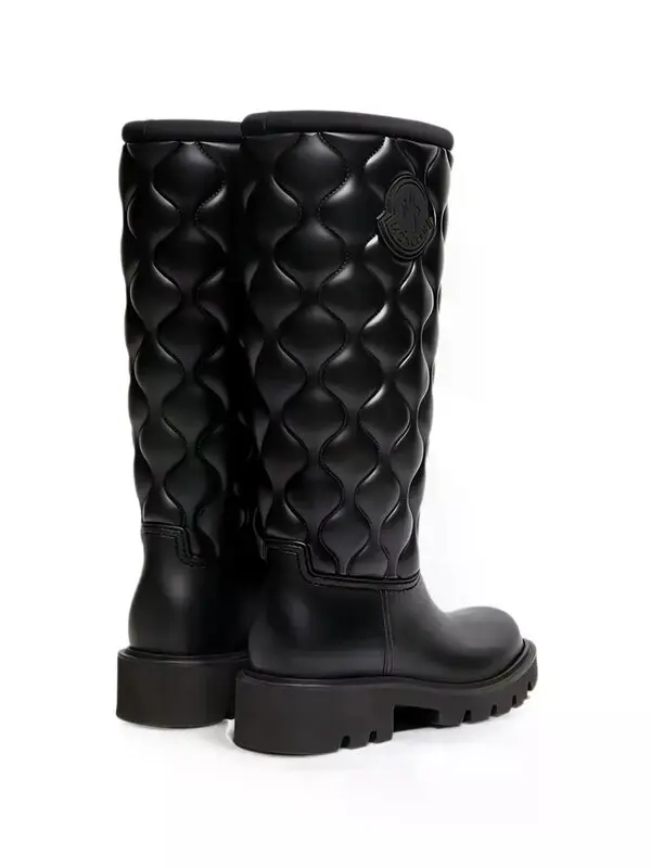 Moncler Quilted Logo-patch Boots - Black