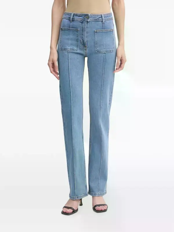BENETTON Patch Pocket Seamed Straight Leg Jeans