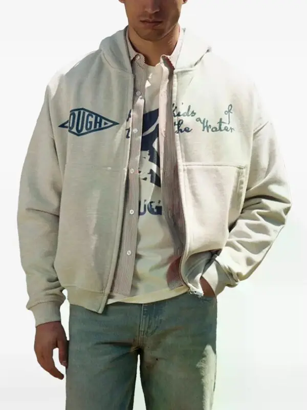 ROUGH. Embroidered Zip-up Hoodie