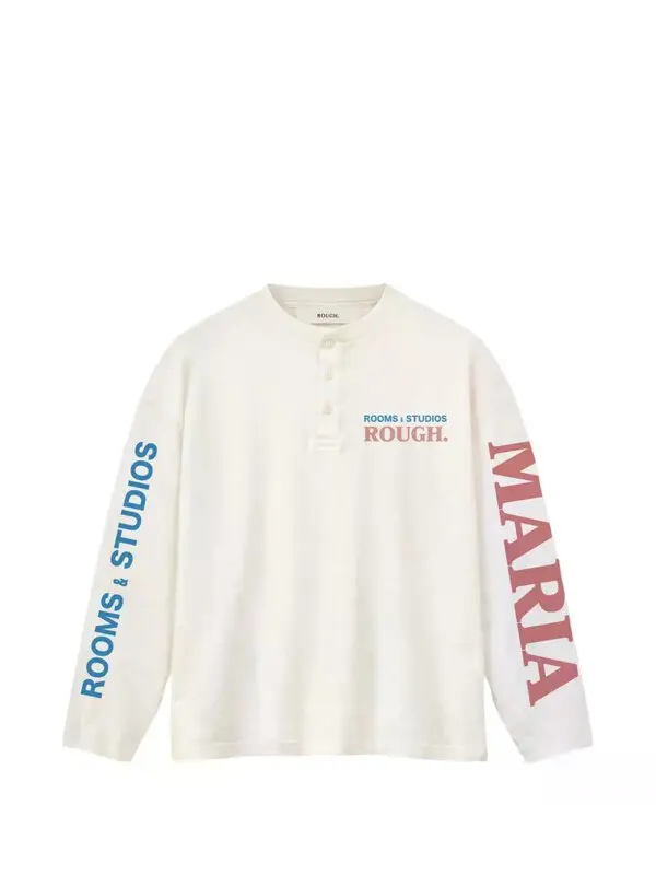 ROUGH. Long-sleeve T-shirt With Button Detail - Neutrals