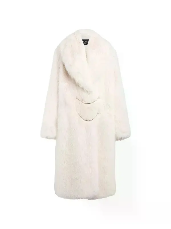 DONDUP Faux Fur Coat With Shawl Collar