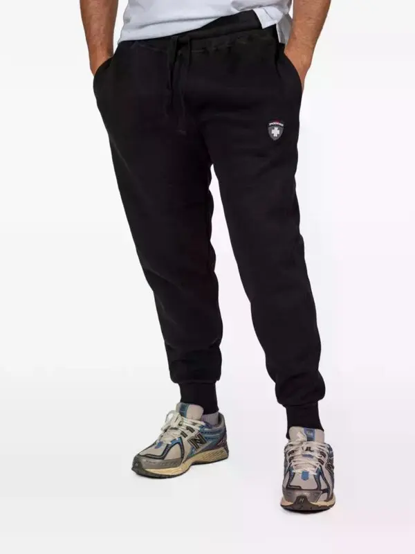 PODHIO Shield Logo Patch Drawstring Track Pants