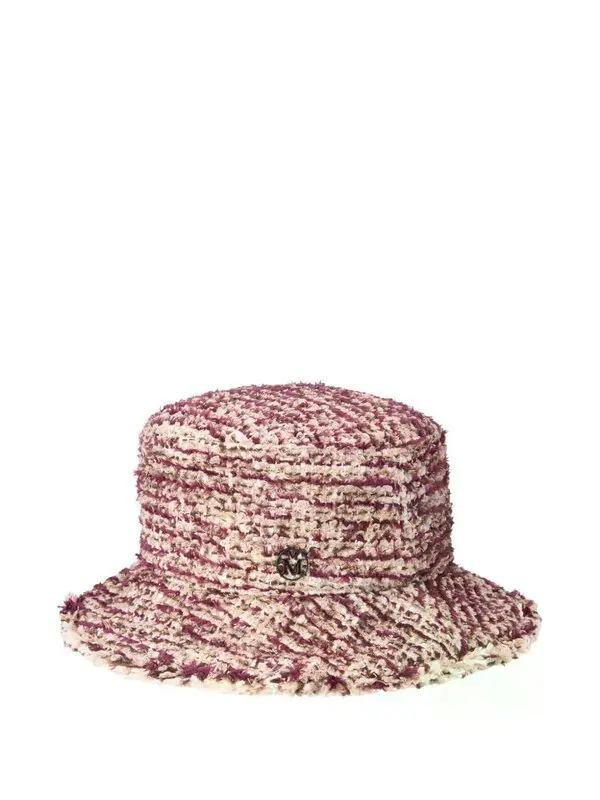 MAISON MICHEL Tweed Bucket Hat - Neutrals