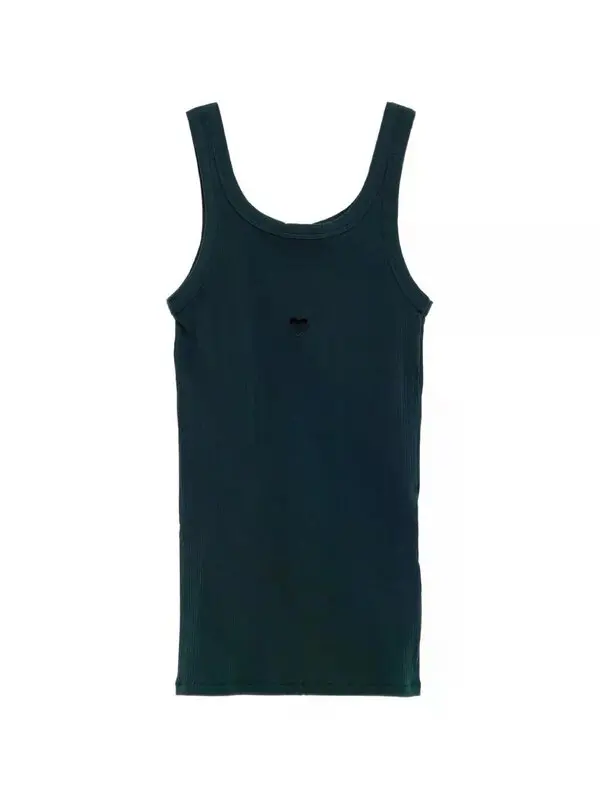 BASERANGE Heart Ribbed-knit Tank Top - Green