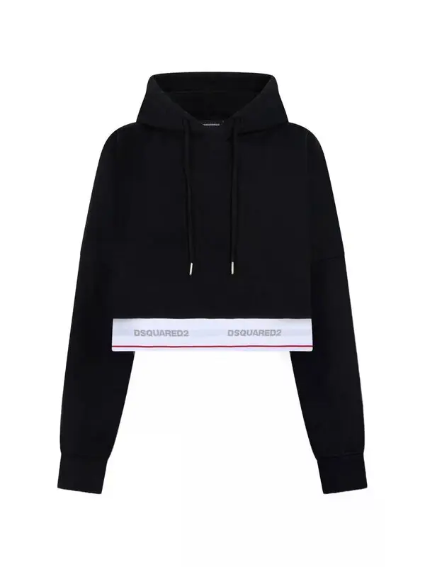 Dsquared2 Logo Elastic Onion Cropped Hoodie