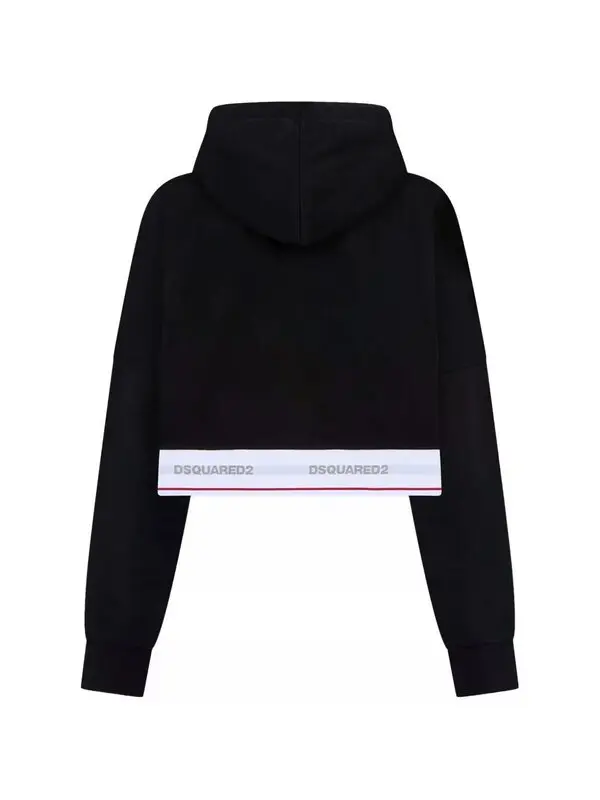 Dsquared2 Logo Elastic Onion Cropped Hoodie