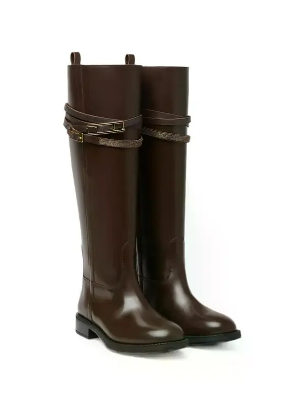 Fabiana Filippi Knee-high Buckle Boots - Brown
