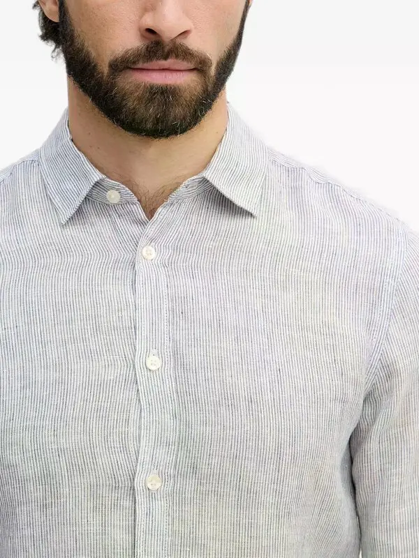 BENETTON Striped Classic-collar Shirt