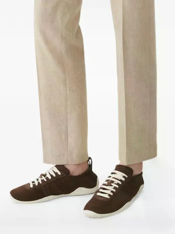 Fabiana Filippi Suede Bead-embellished Lace-up Sneakers