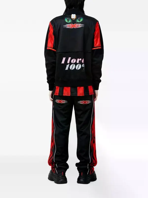 PROTOTYPES Striped Panelled Zip-up Jacket